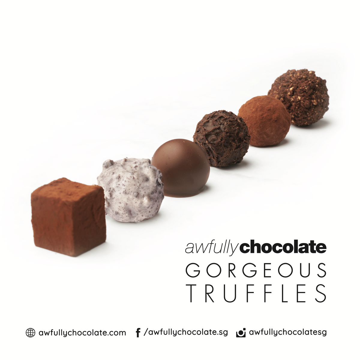 6pcs Mixed Gorgeous Truffles – Awfully Chocolate